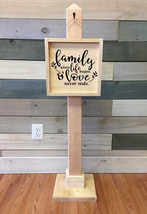 Rustic Fence Post & 12" Framed Sign – Hammer & Stain KC